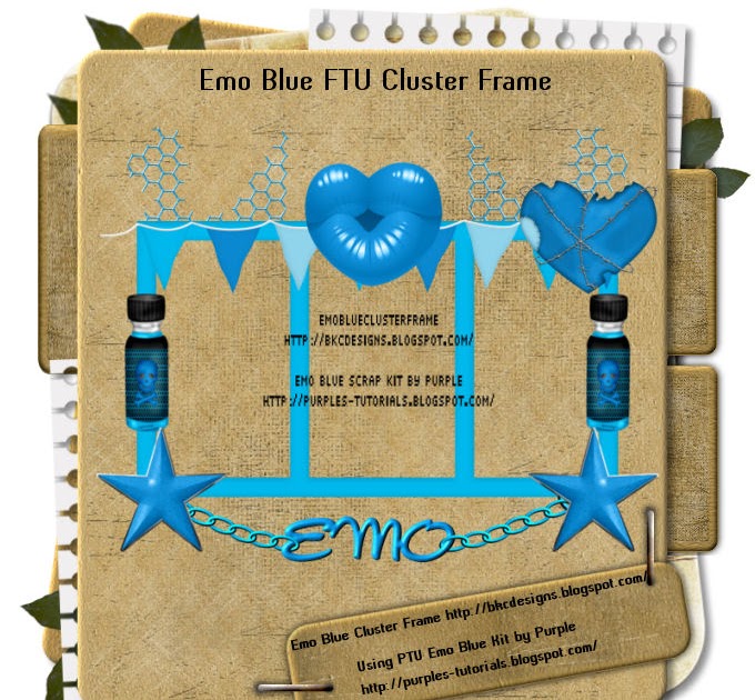 BKC Designs: Emo Blue FTU Cluster Frame