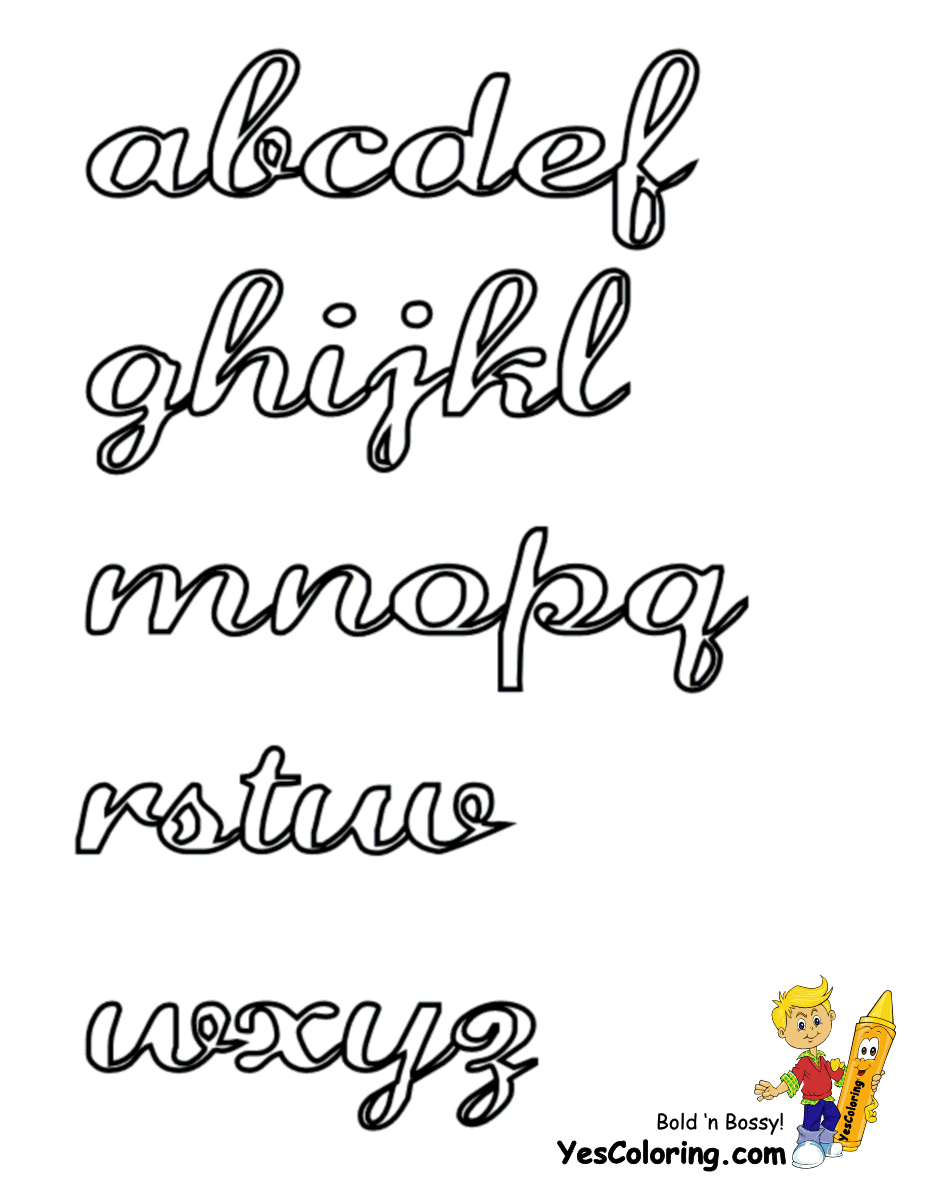 Cursive Bubble Letters Lowercase - Formal Letters