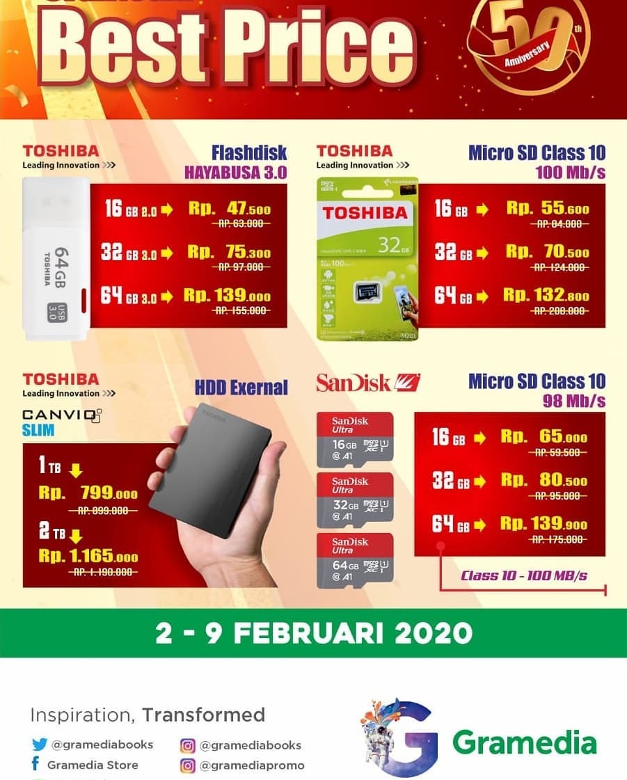 Promo Toko GRAMEDIA Best Price Anniversary - scanharga