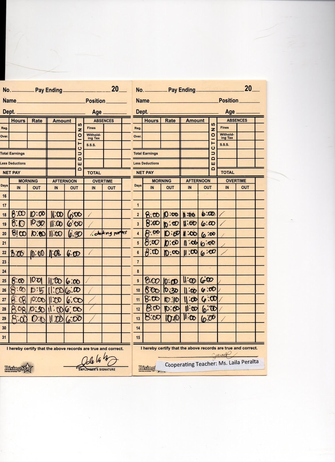 Travel Queen: Daily Time Record