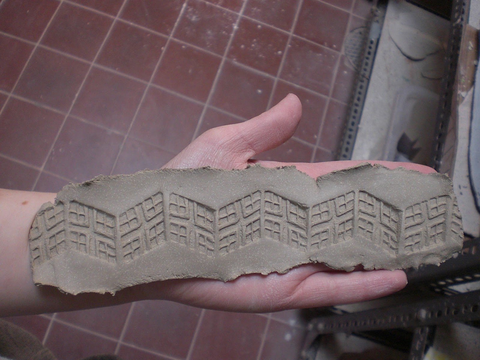 Mabel Lowman Art: Ceramics: using plaster stamps