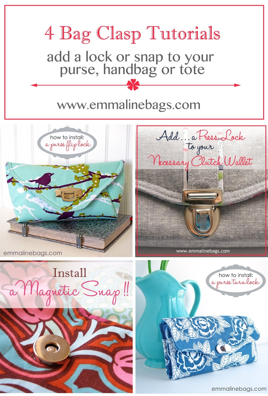 Emmaline Bags: Sewing Patterns and Purse Supplies: Bag & Wallet ...