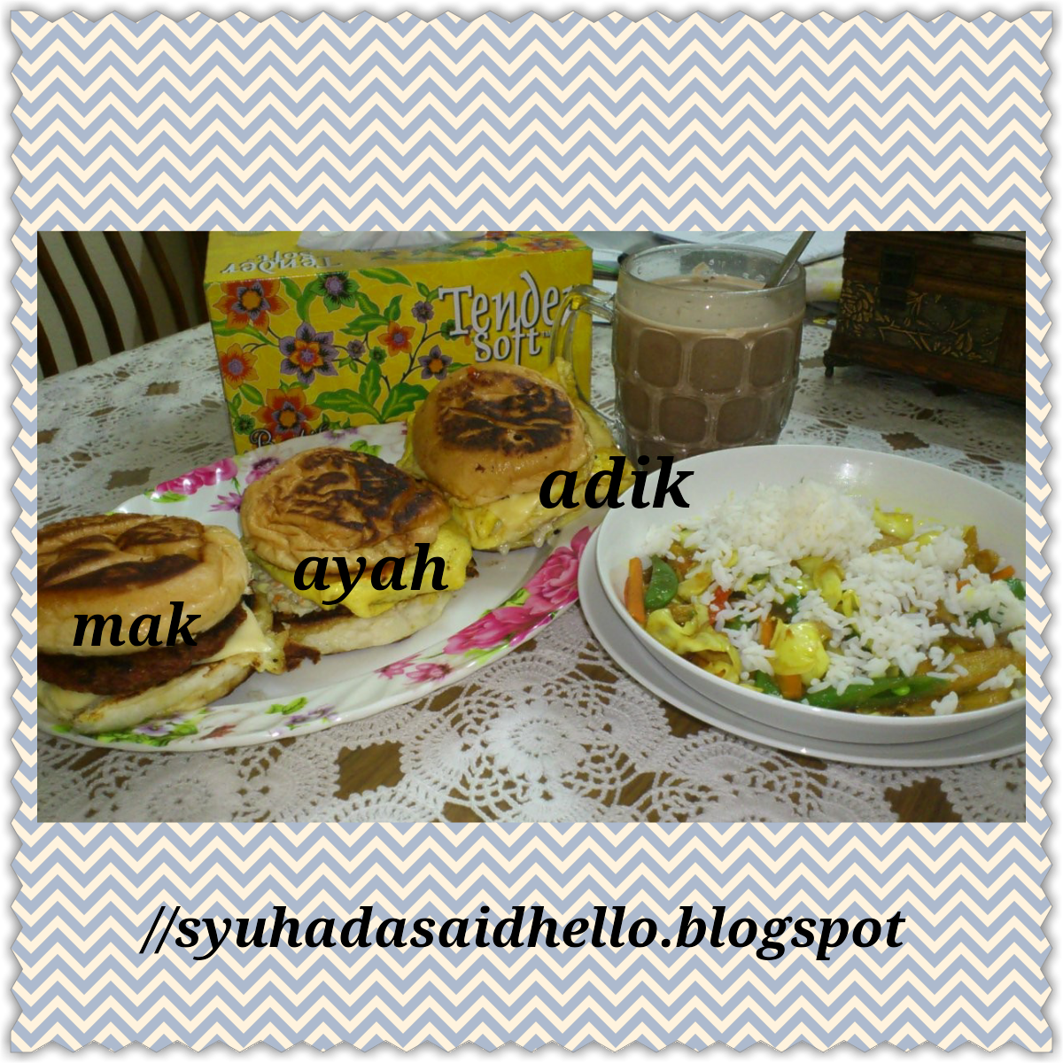 Nasi Sayur Campur Bersama Homemade Burger | Syuhada Said Hello!