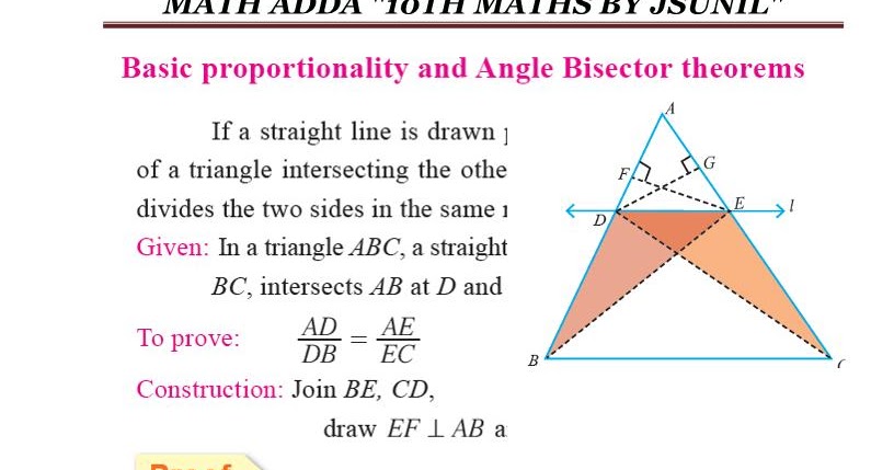thales theorem proof -Basic Proportionality Theorem