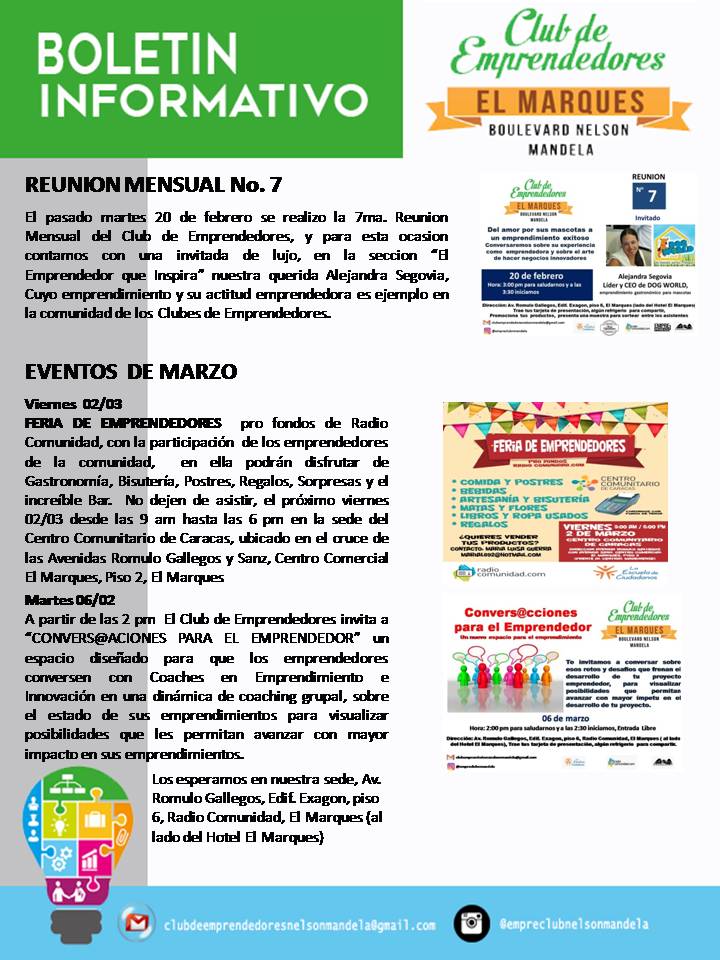 Boletin Informativo No. 5 marzo 2018