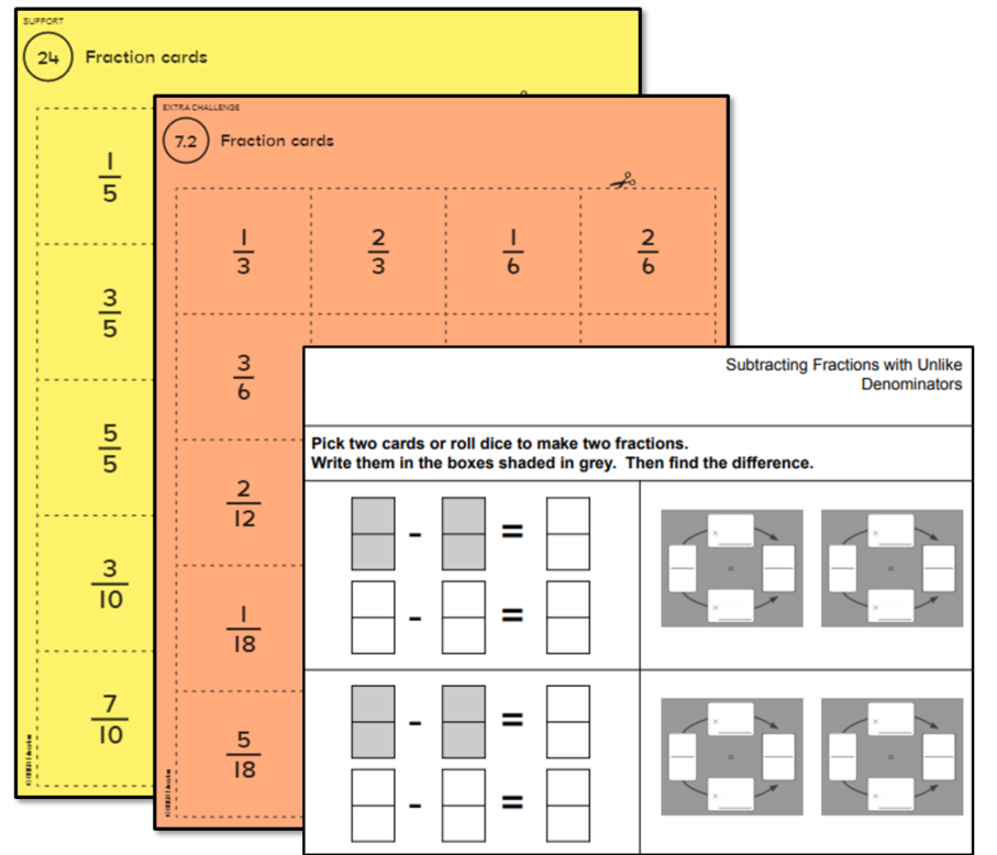 Math Central - 5th Grade: Subtracting Fractions with Related Denominators