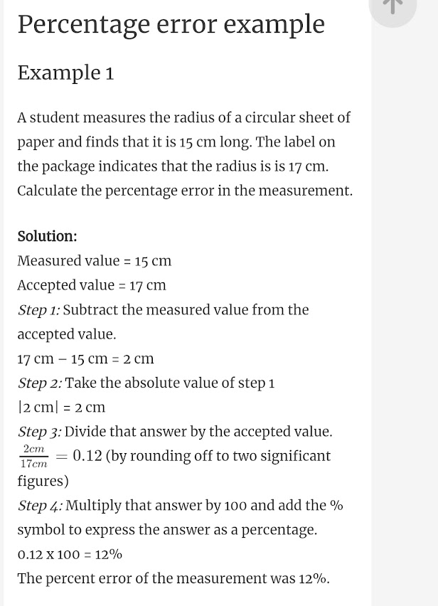 {Absolute} percentage error-Percent error formula - Tech2wire