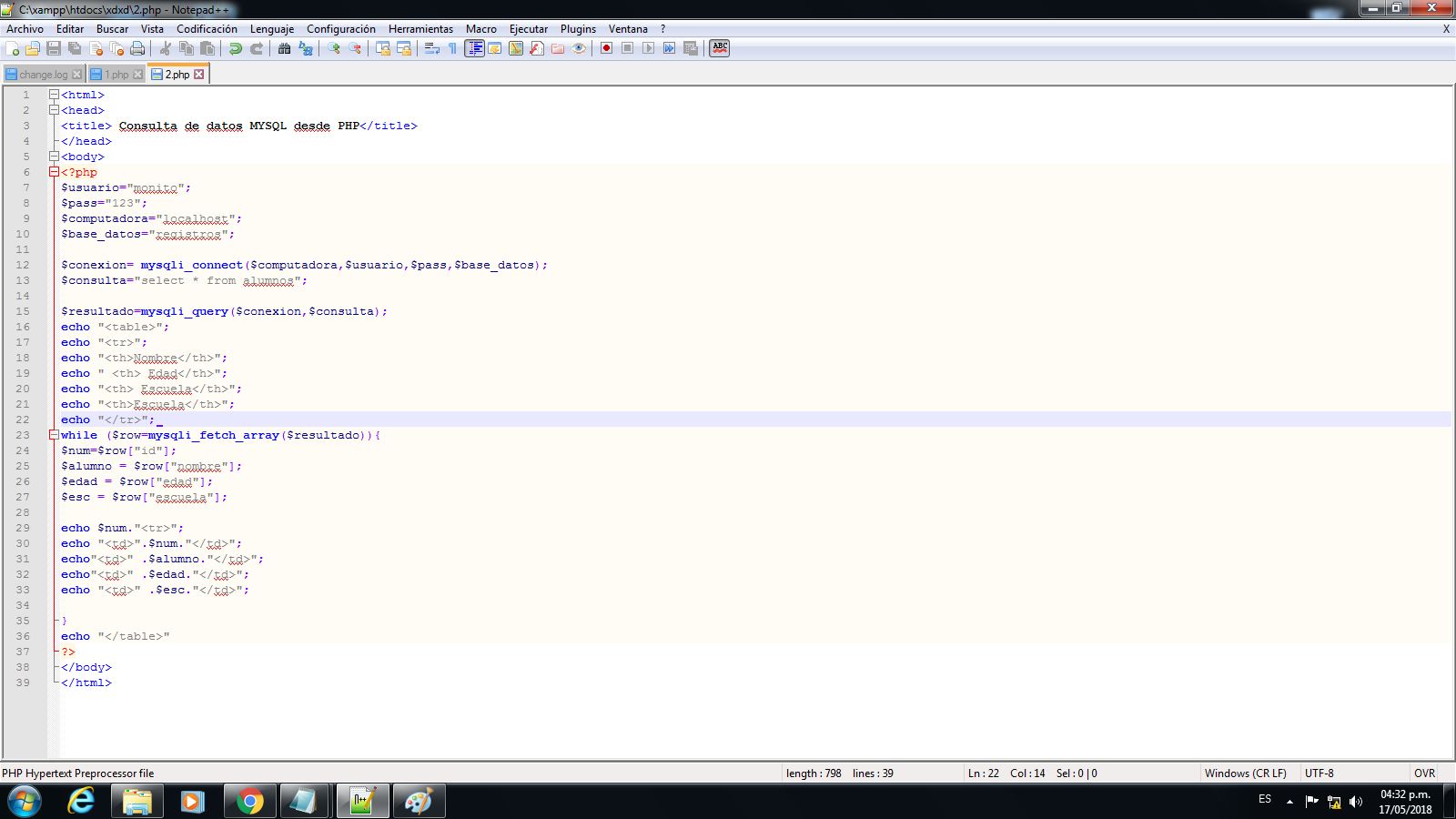 Consulta de datos con php