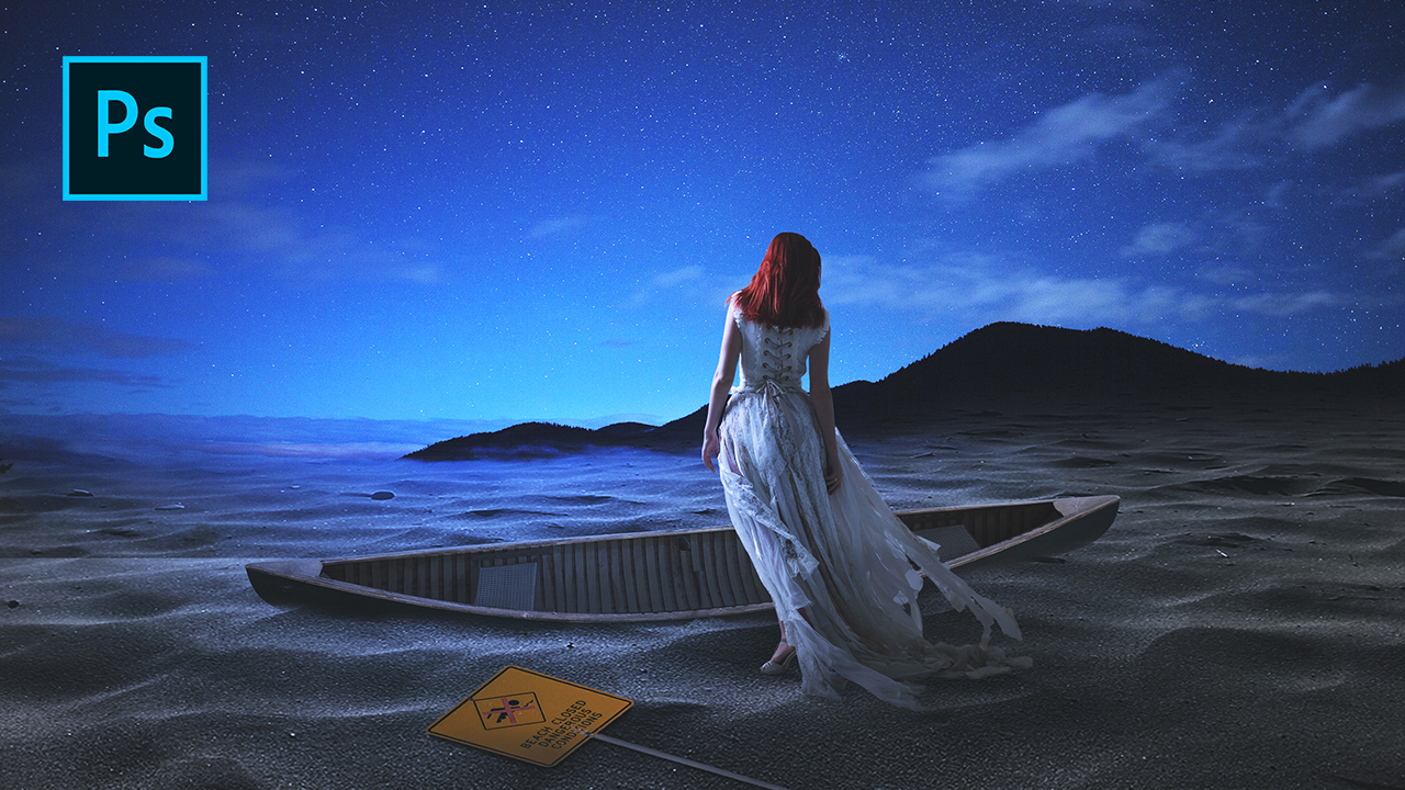 Lost Beach Photoshop Manipulation Effects Tutorial Processing