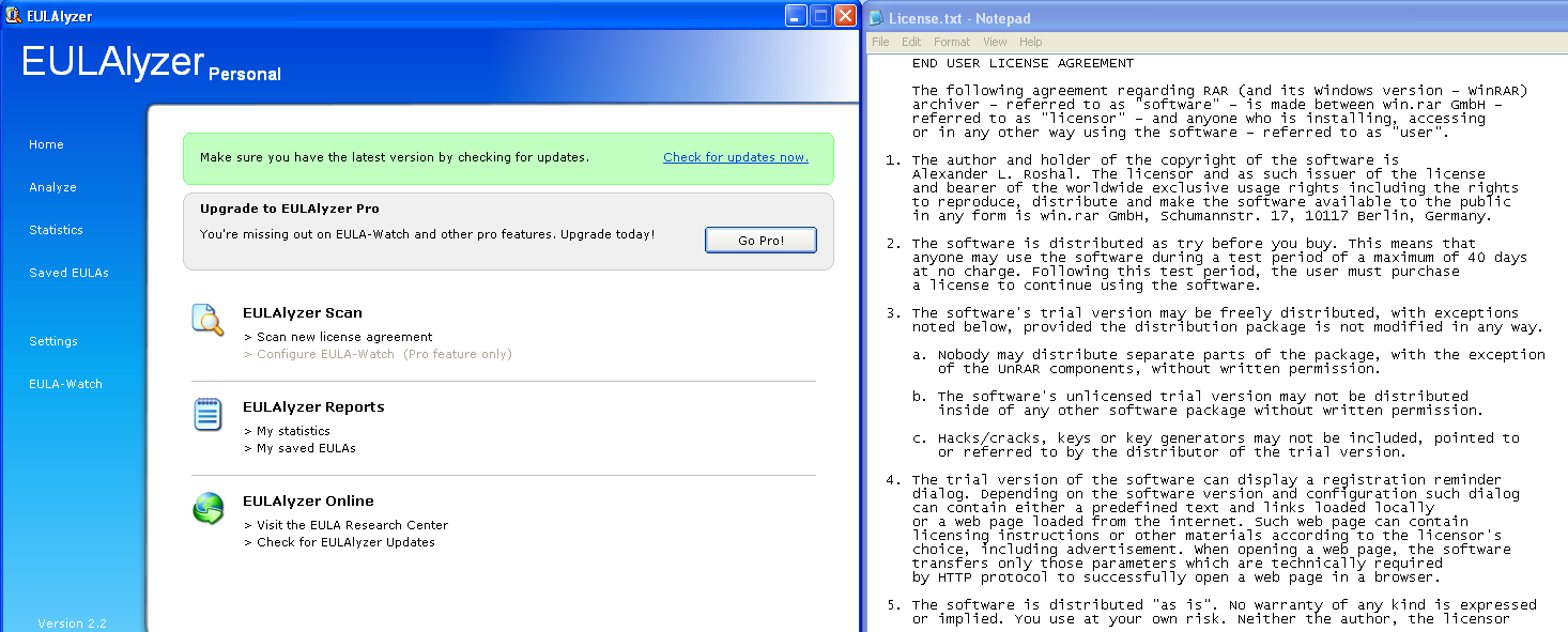 N Recursions: Your personal EULA Lawyer