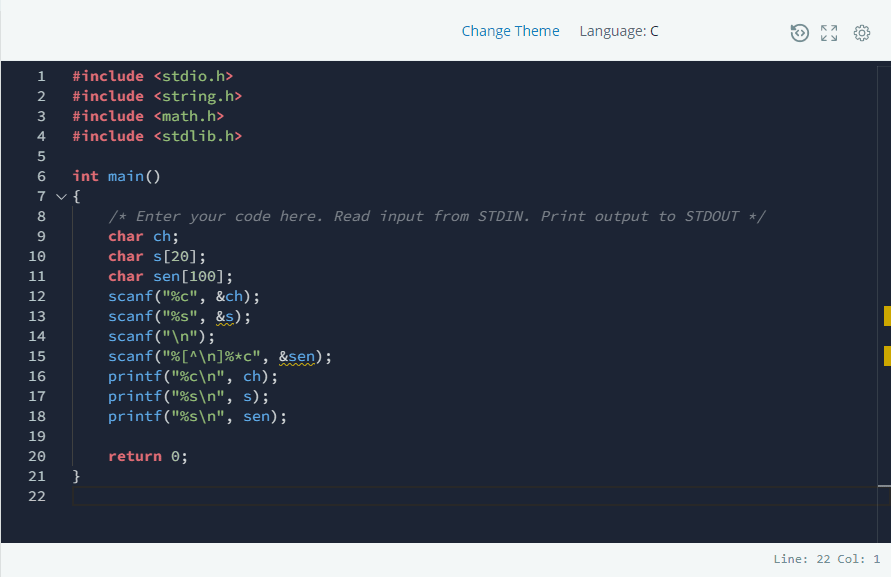 Playing With Characters In C Hacker Rank Solution Sloth Coders