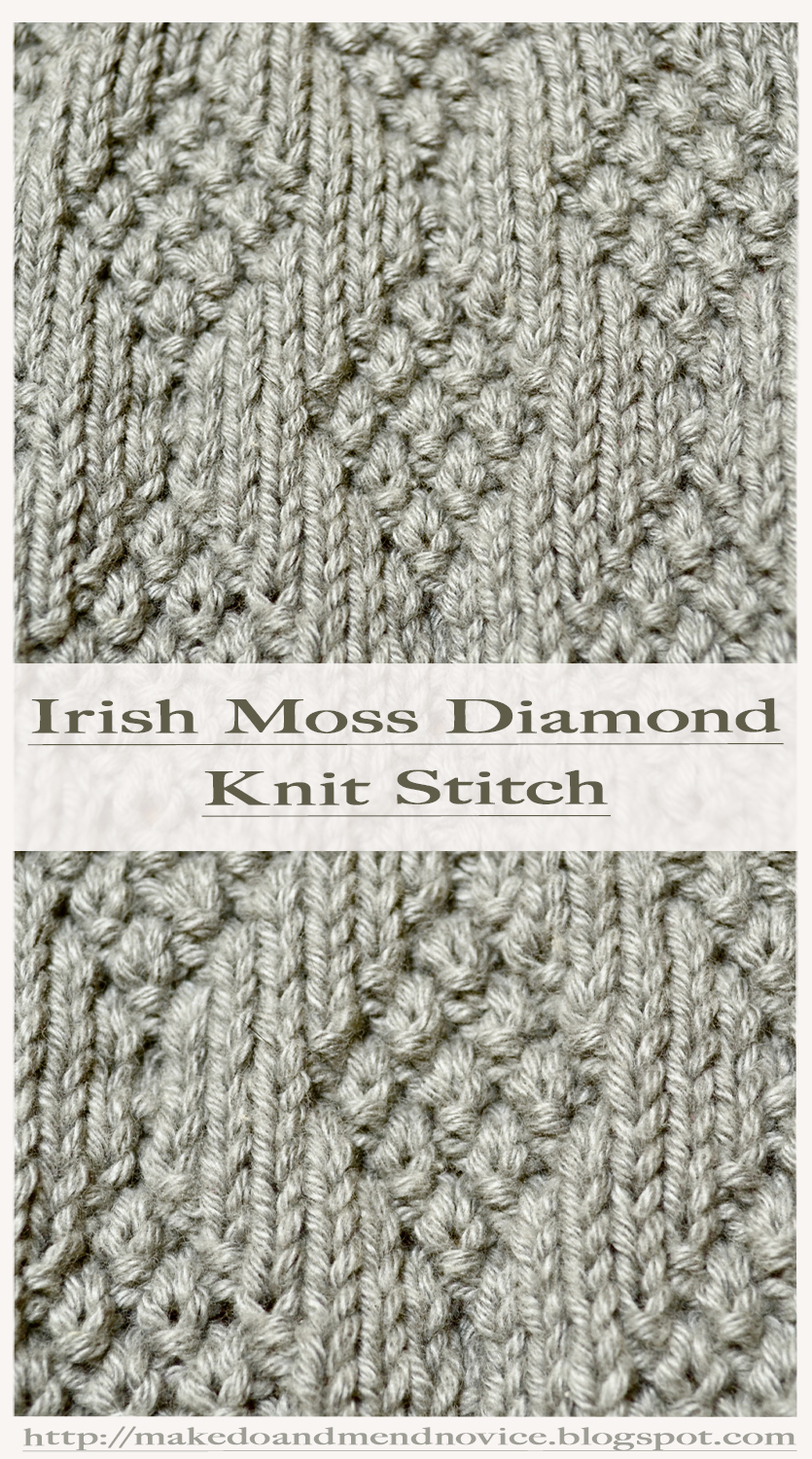 Knitting Novice: The Weekly Swatch: Irish Moss Diamond Knit Stitch