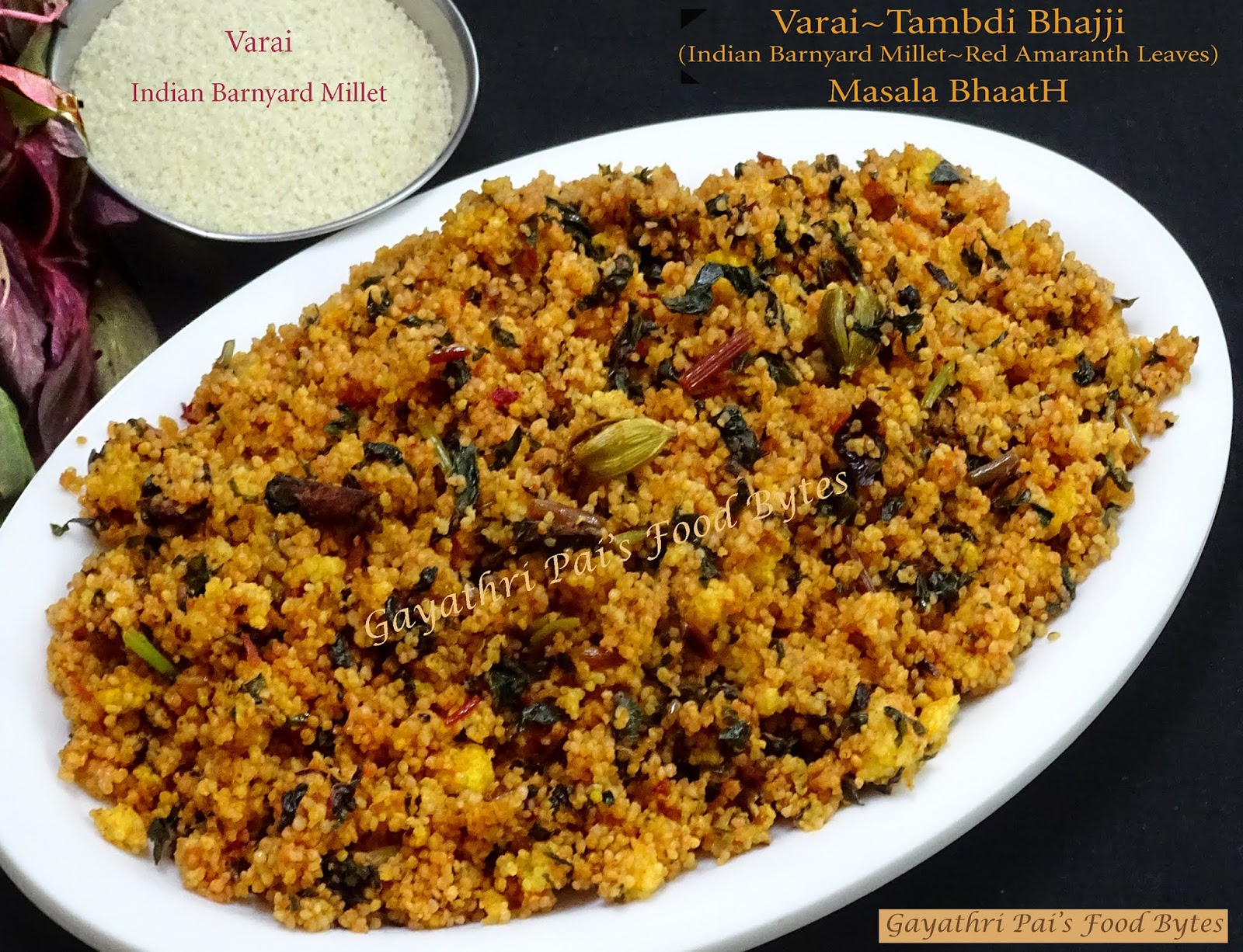 Gayathri Pai's Food Bytes: Varai-Tambdi Bhajji (Indian Barnyard Millet ...