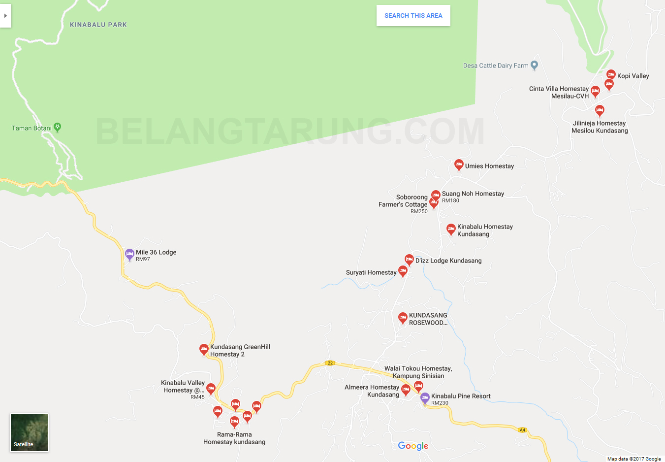 Senarai Homestay Sekitar Kundasang, Sabah