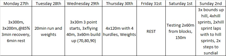 Stephen Isaac's 400m Hurdle Training Journey: Training Plan for Week 4