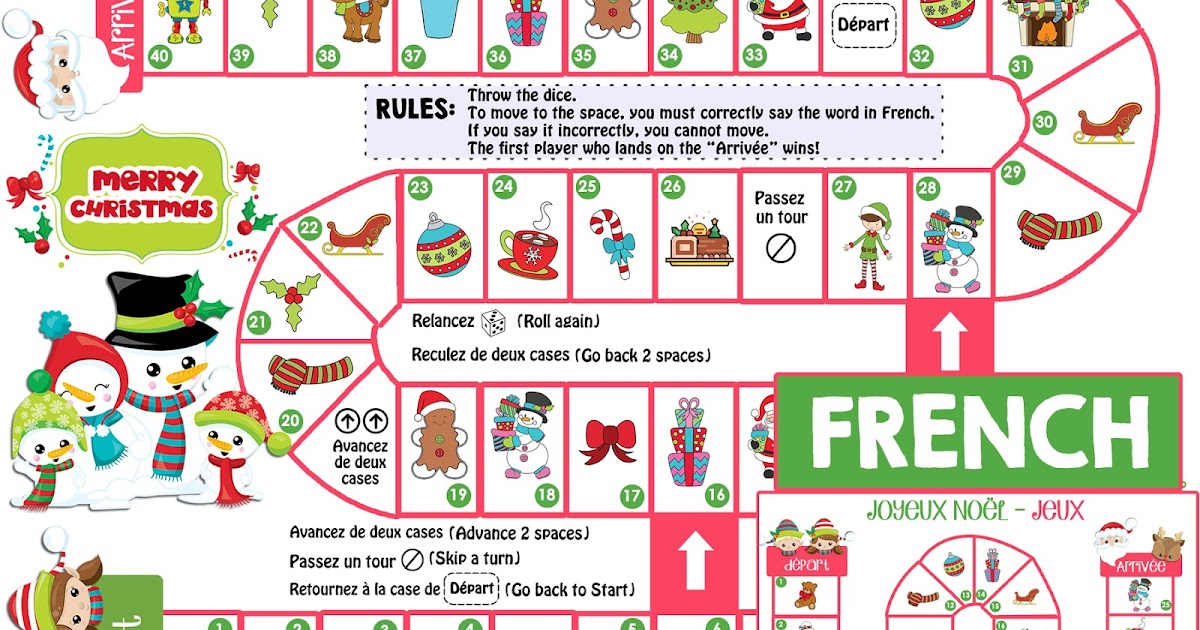 French Christmas Activities - Noel Activities (Game Board 2 versions ...