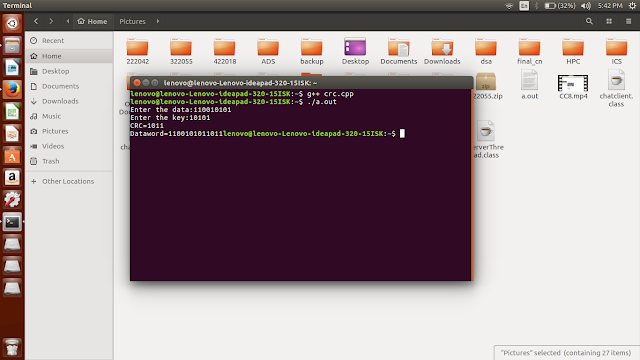 Cyclic Redundancy Check CRC program in C++