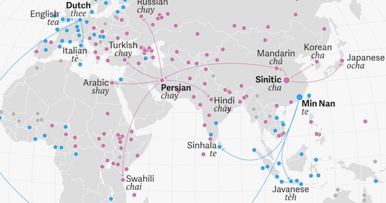 Map of the Week: Cha if by Land, Tea if by Sea