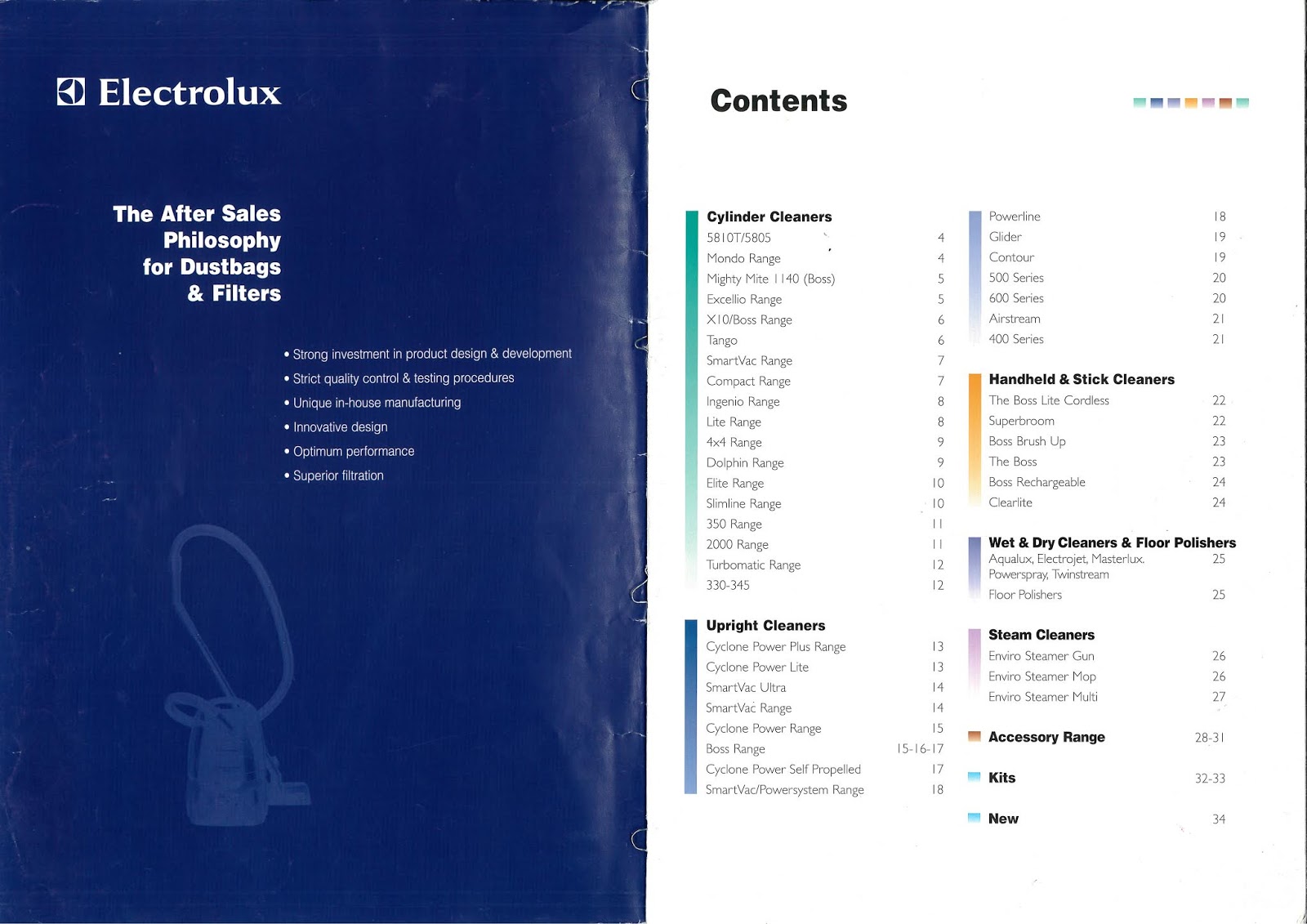 Electrolux Consumables & Accessories Brochure - 2001