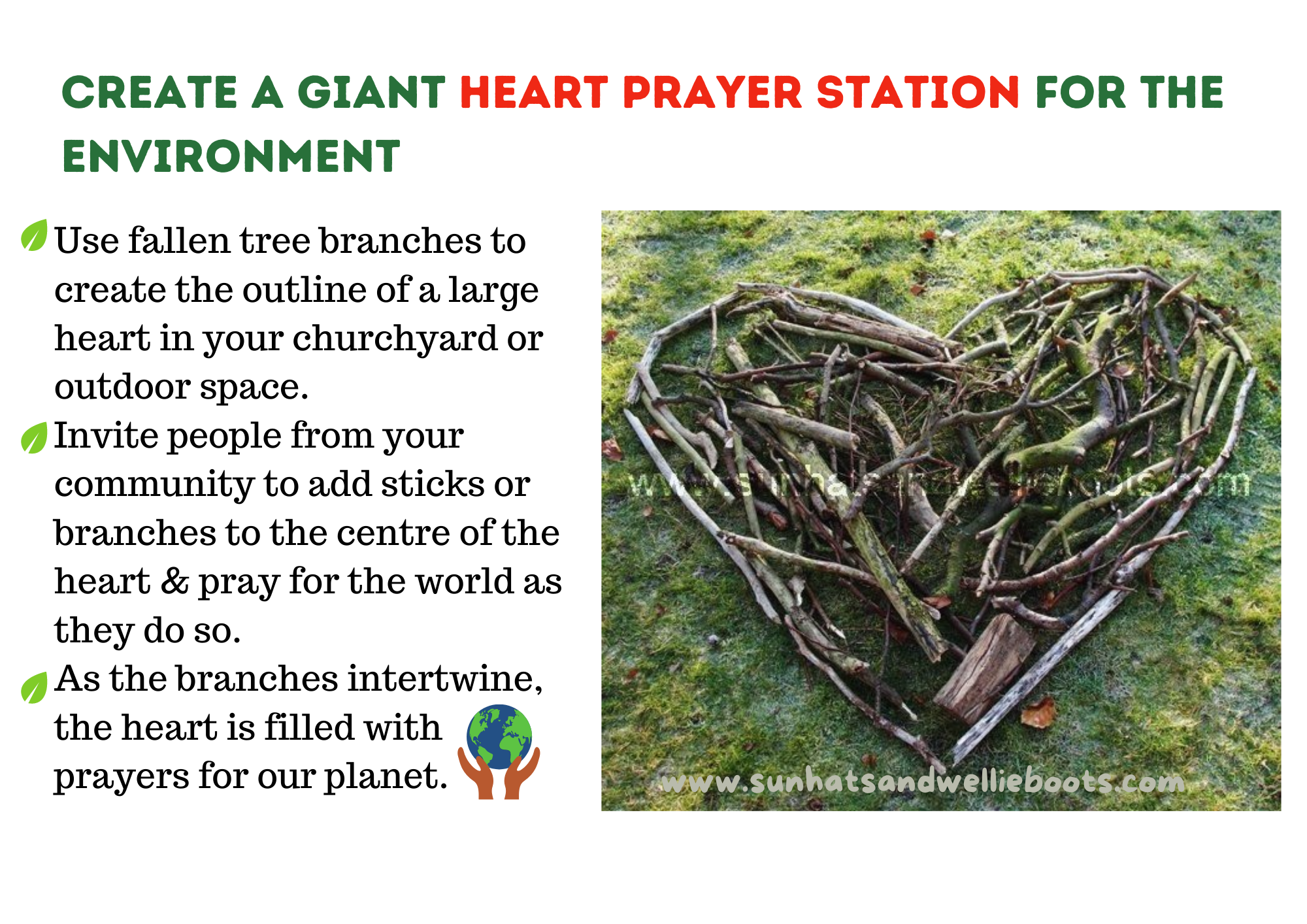 Sun Hats & Wellie Boots: Stick Heart Prayer Station - Creative Prayer ...