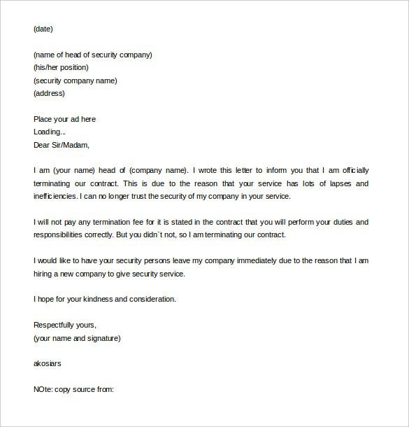 Termination Letter For Cleaning Services Invoice Template termination-letter-for-cleaning-services-invoice-template