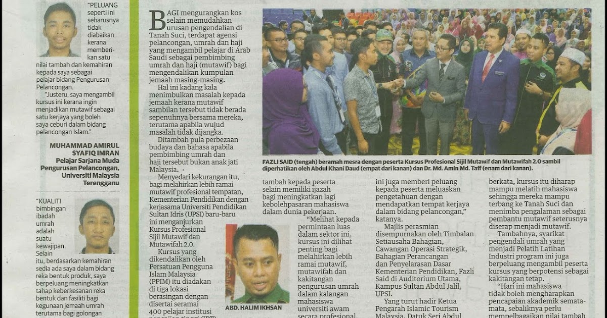 Blog Rasmi PPIM: 4297) KURSUS LAHIR MUTAWIF, MUTAWIFAH - UTUSAN ...
