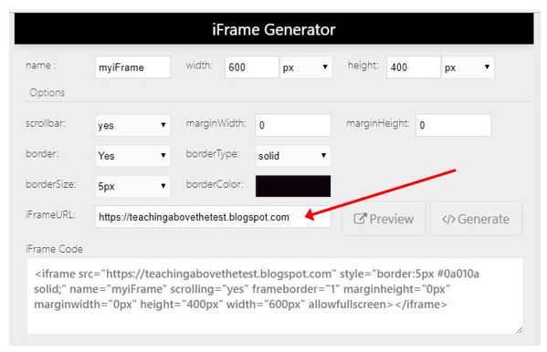 Teaching Above the Test: Embedding - Generate your own iFrames