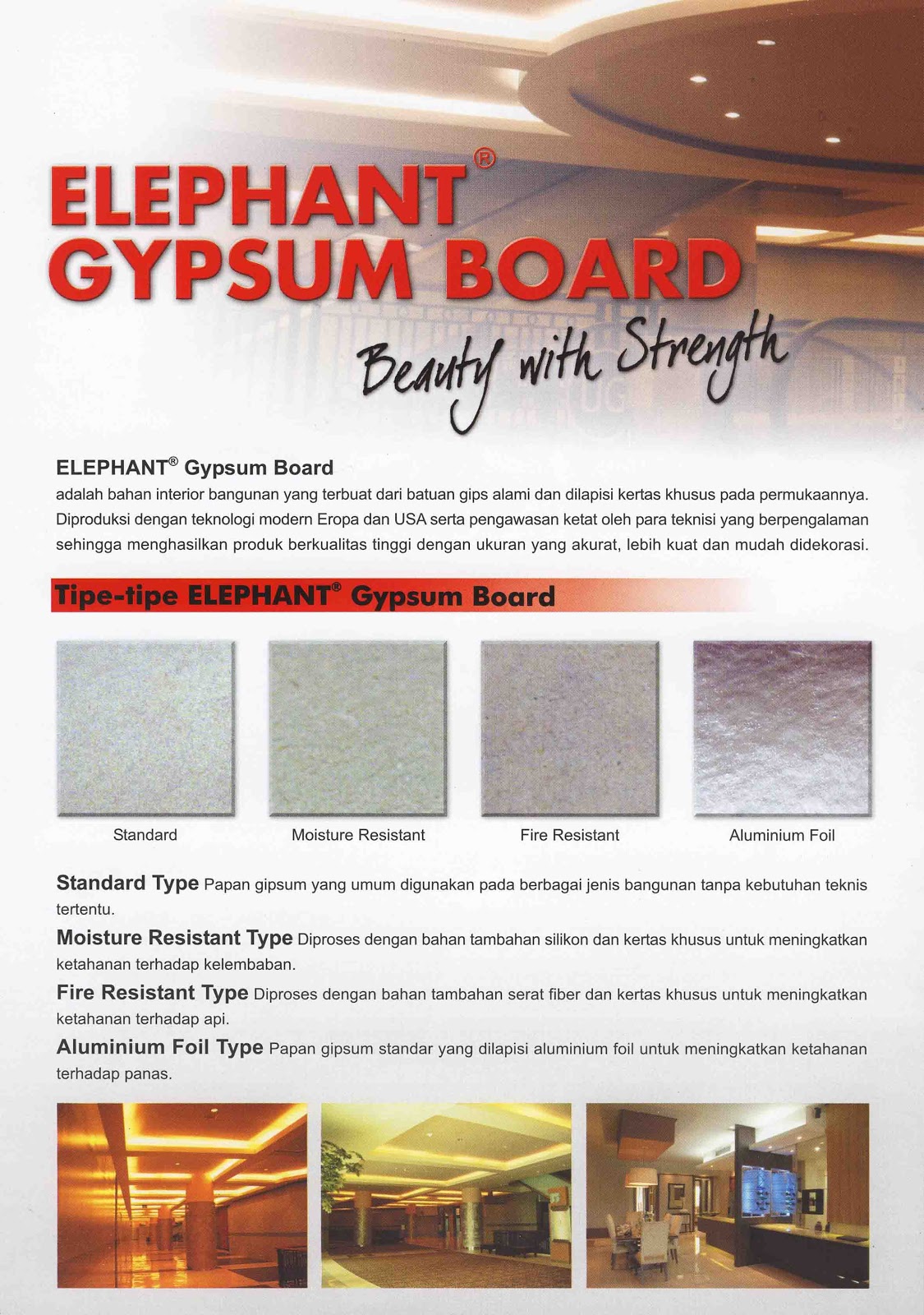 Gypsum Board : ELEPHANT - [Suplier-Material] Pemasuk Material Bangunan