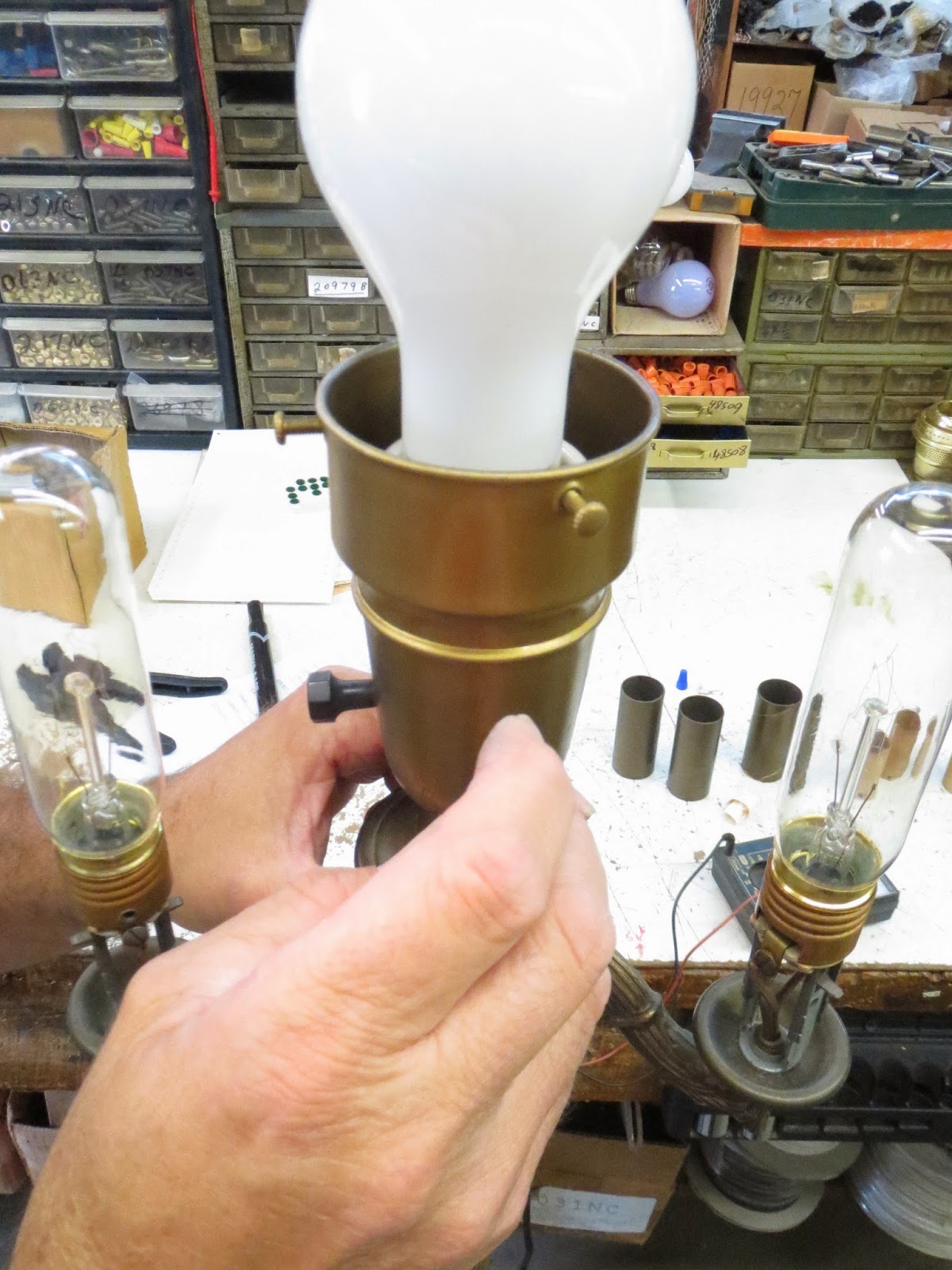 Lamp Parts and Repair | Lamp Doctor: Broken Antique Brass Reflector ...