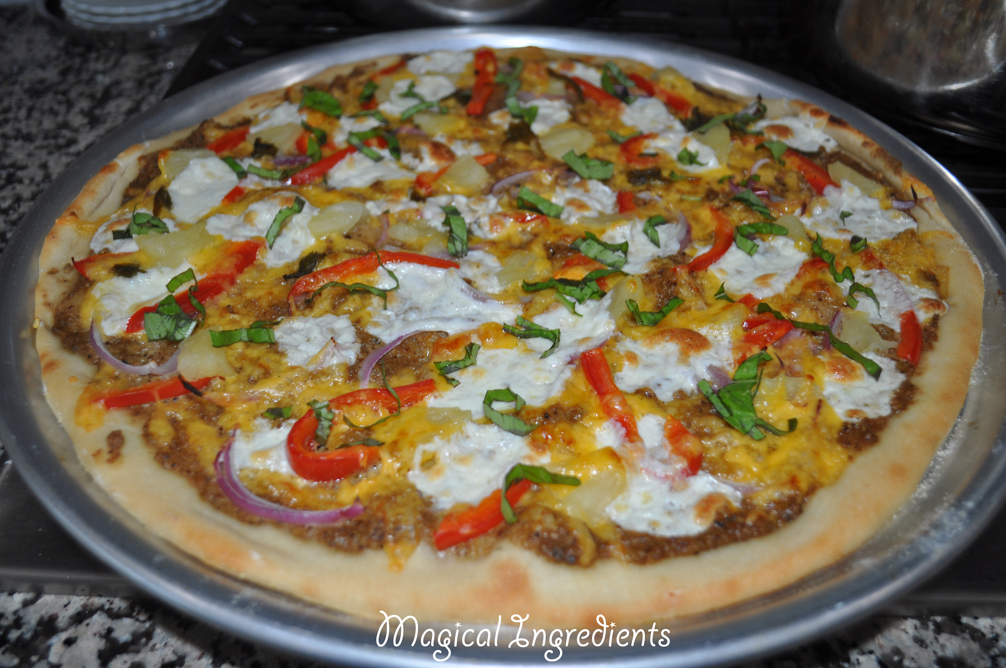 Hatch Chili and Ricotta Sauce Pineapple Pizza - Magical Ingredients