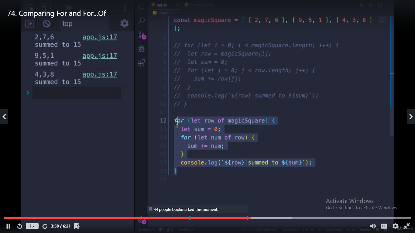 javascript: sum of loops array inside array
