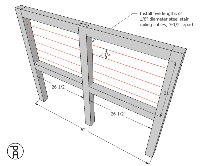 How to Build a Modern Cable Railing Bed | Building Plans + Video ...