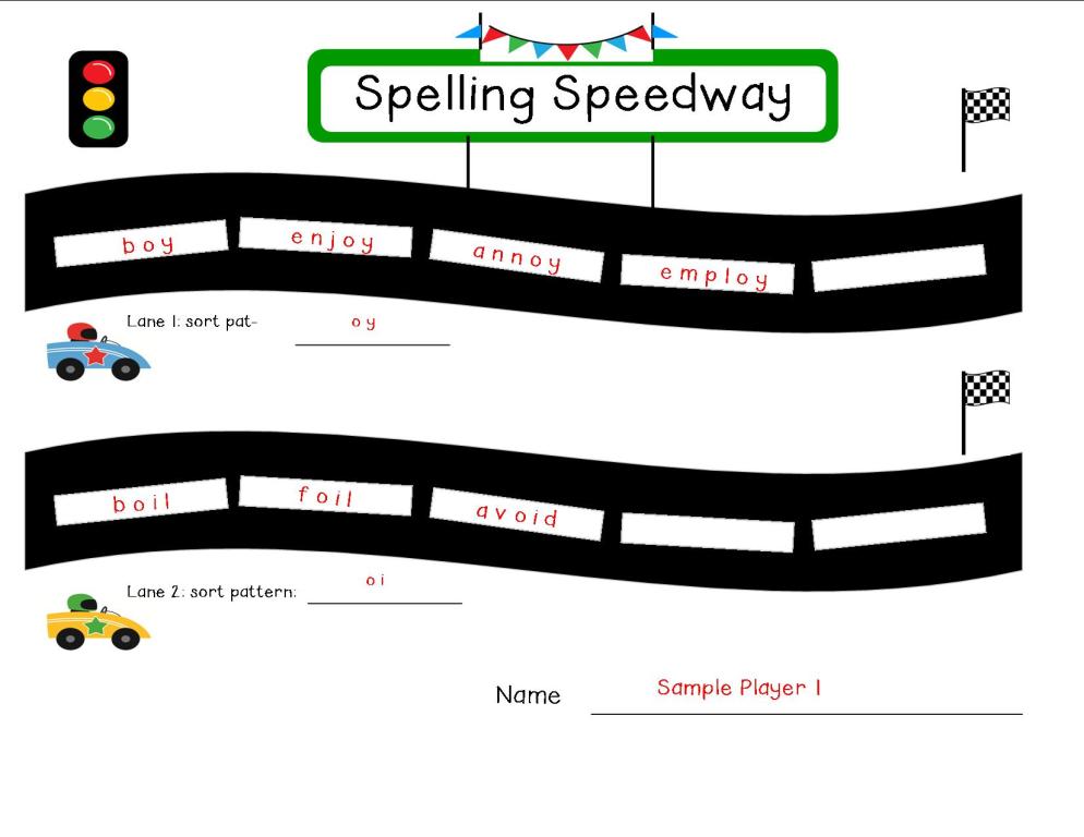 Lovin' Learning: Spelling Speedway!