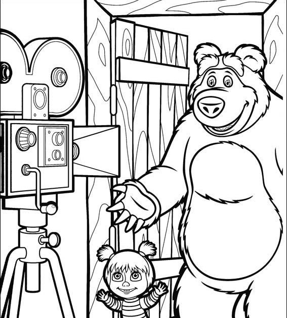 Dibujo de Masha y el oso para colorear - COLOREA TUS DIBUJOS