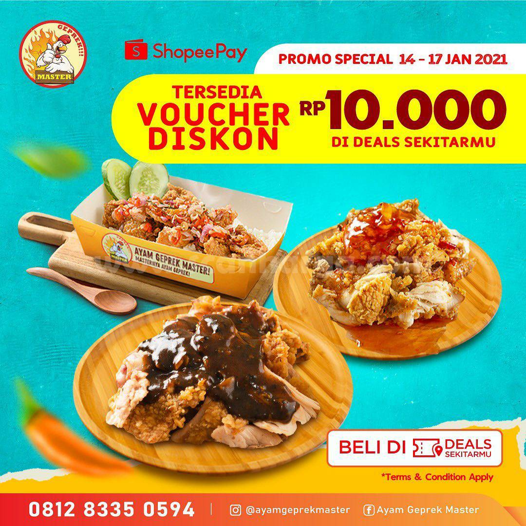 Promo Ayam Geprek Master – Diskon 60% dengan Voucher Deals ShopeePay ...