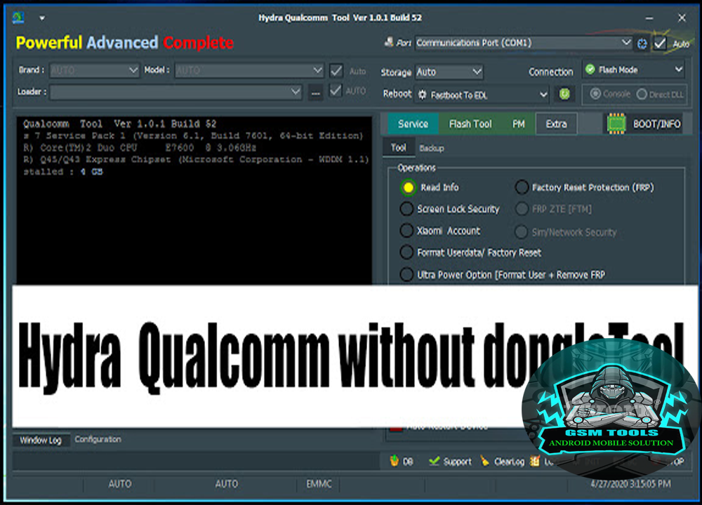 Hydra Tool Qualcomm Without Dongle Latest Version 2021,Download