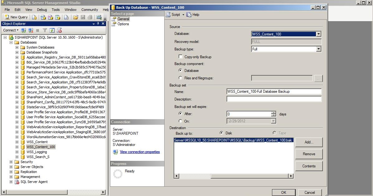 My SharePoint....: Move content database of SharePoint 2010