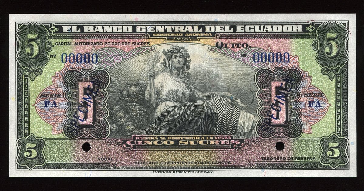 Ecuador Currency 5 Ecuadorian Sucres Banknote 1939 1967 World Banknotes ecuador-currency-5-ecuadorian-sucres-banknote-1939-1967-world-banknotes
