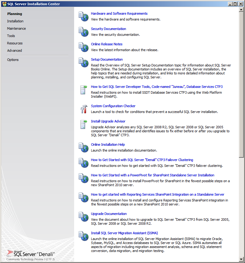 BI Future Blog: Installing SQL Server Denali CTP3 Walkthrough