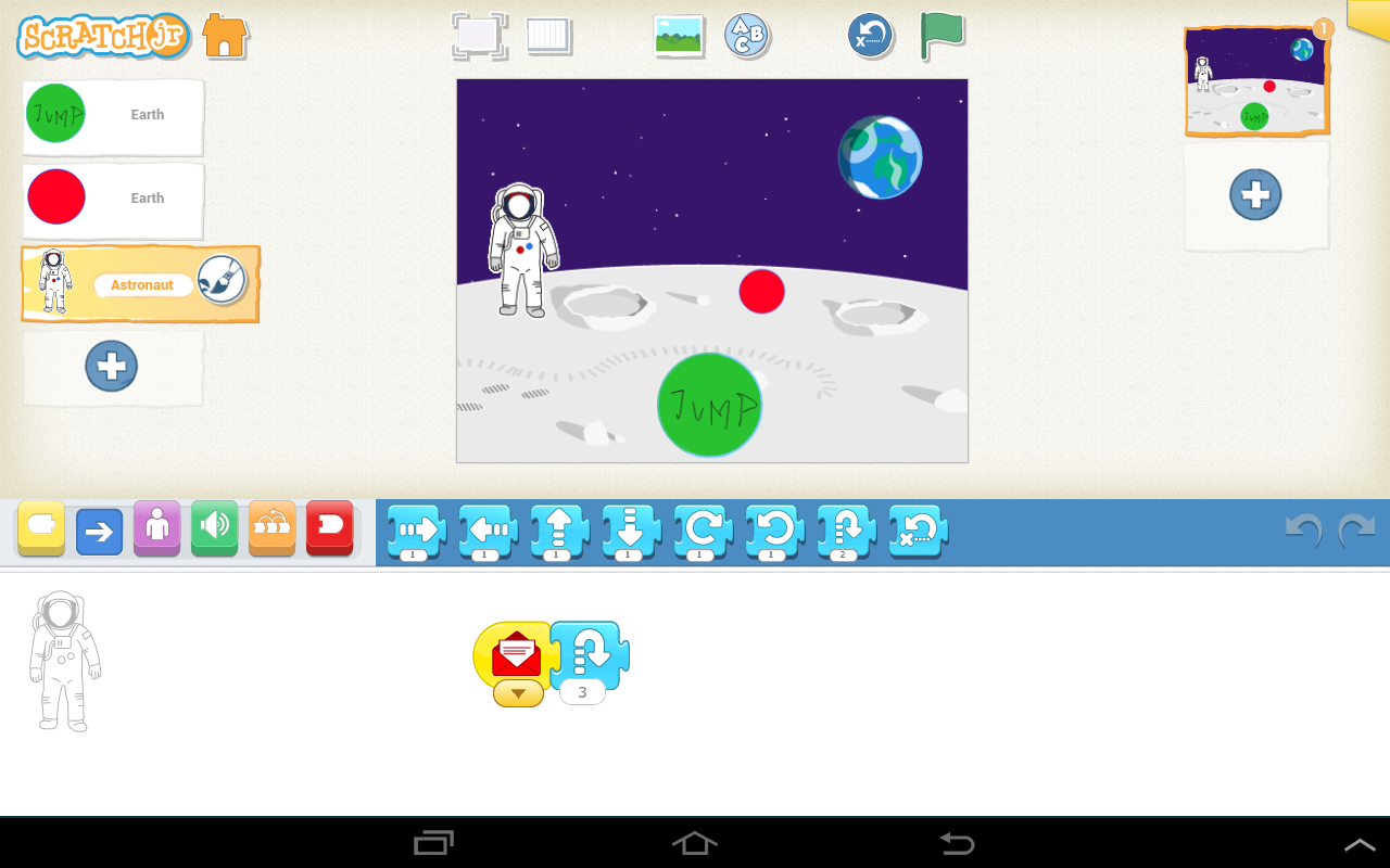 Diario de un pequeño informático: ScratchJr: Jumping on the Moon