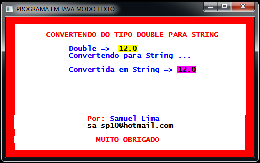 Samuel Lima - Programador C/C++/Java: Convertendo do tipo Double para ...