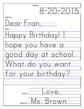 Friendly Letter Format First Grade - Formal Letter