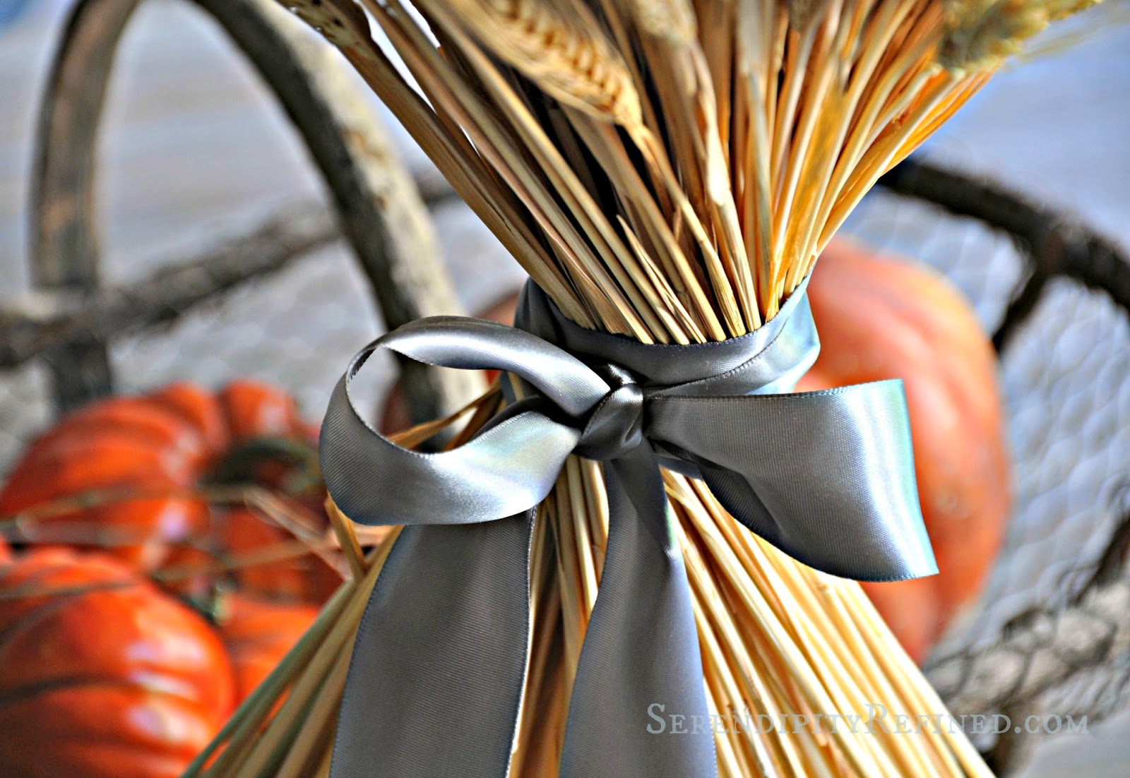 Serendipity Refined Blog: DIY Fall Wheat Bundle Table Decoration