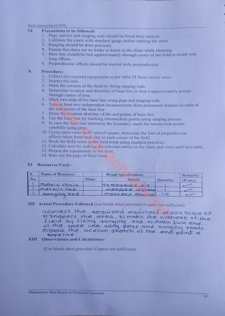22205 Basic Surveying Manual Answers MSBTE Solution