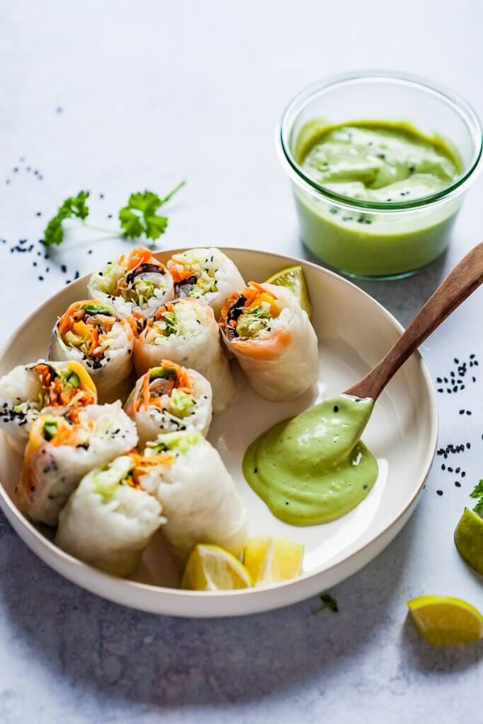 Fresh Sushi Spring Rolls {Vegan} - mamarecipes