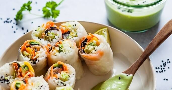 Fresh Sushi Spring Rolls {Vegan} - mamarecipes