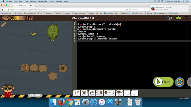 Intro to CS: Skill Builders CodeMonkey 4-13 and Challenge 69