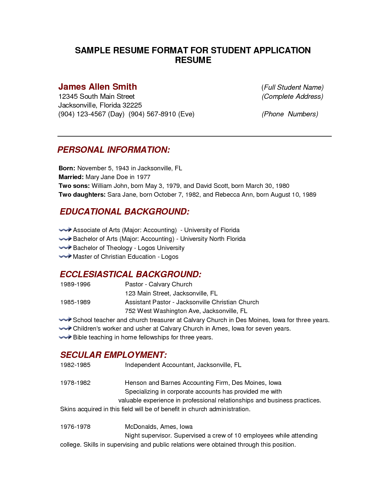 Resume Block Format ~ Medical Resume