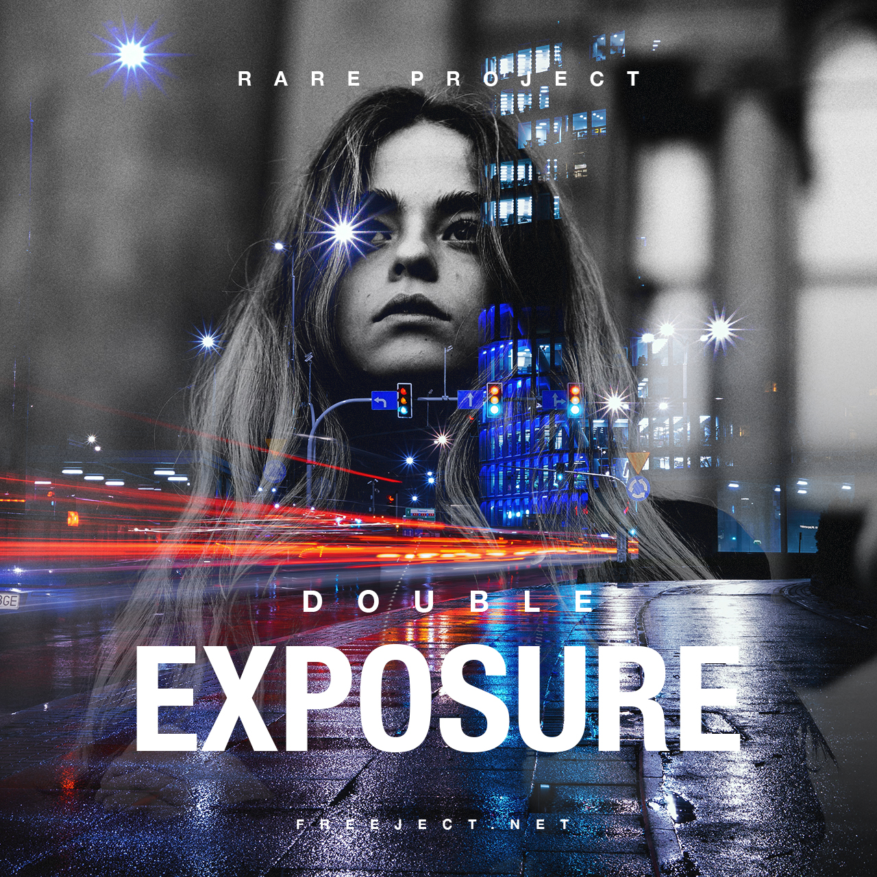 Double Exposure Cover Art Design Template - Rare Project