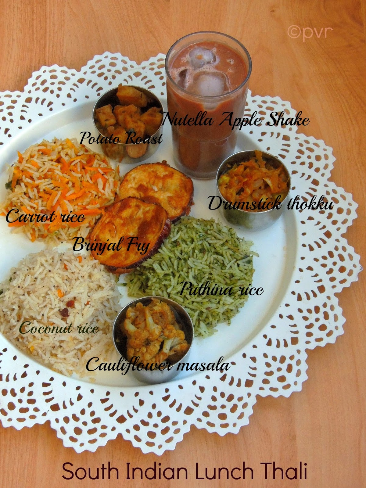 Priya's Versatile Recipes: South Indian Lunch Thali with Nutella Apple ...